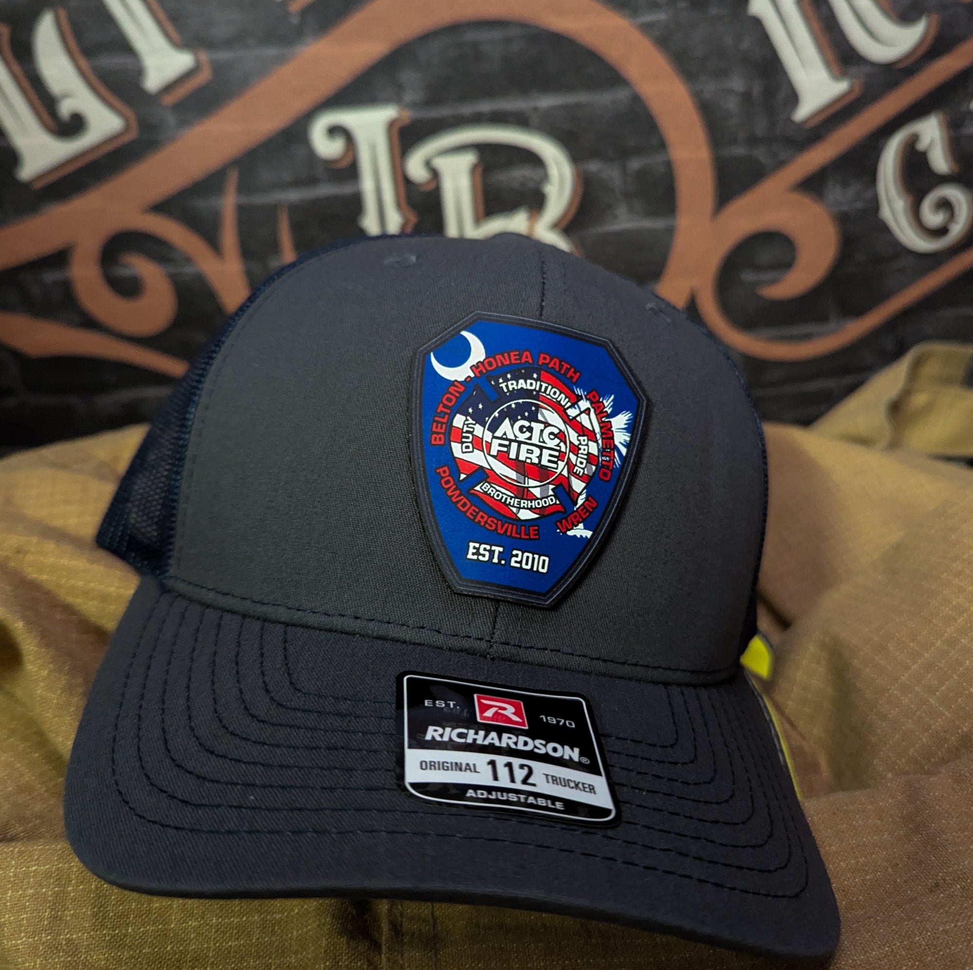 Custom Hats Firefighter Leather Patch and Lifestyle Designs ...